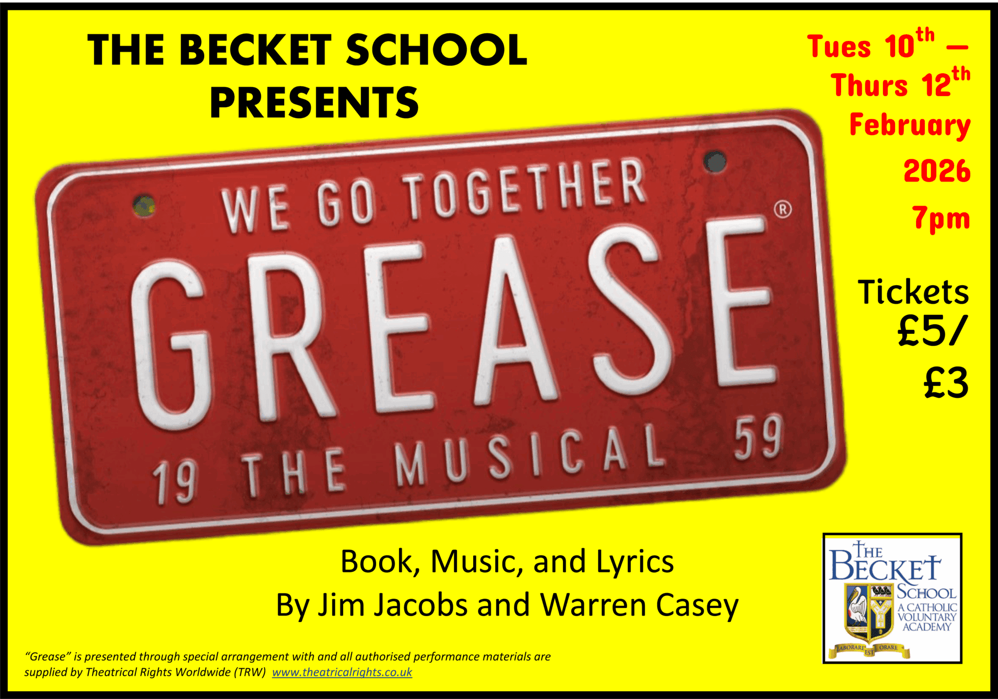 GREASE The Musical - The Becket School - Nottingham